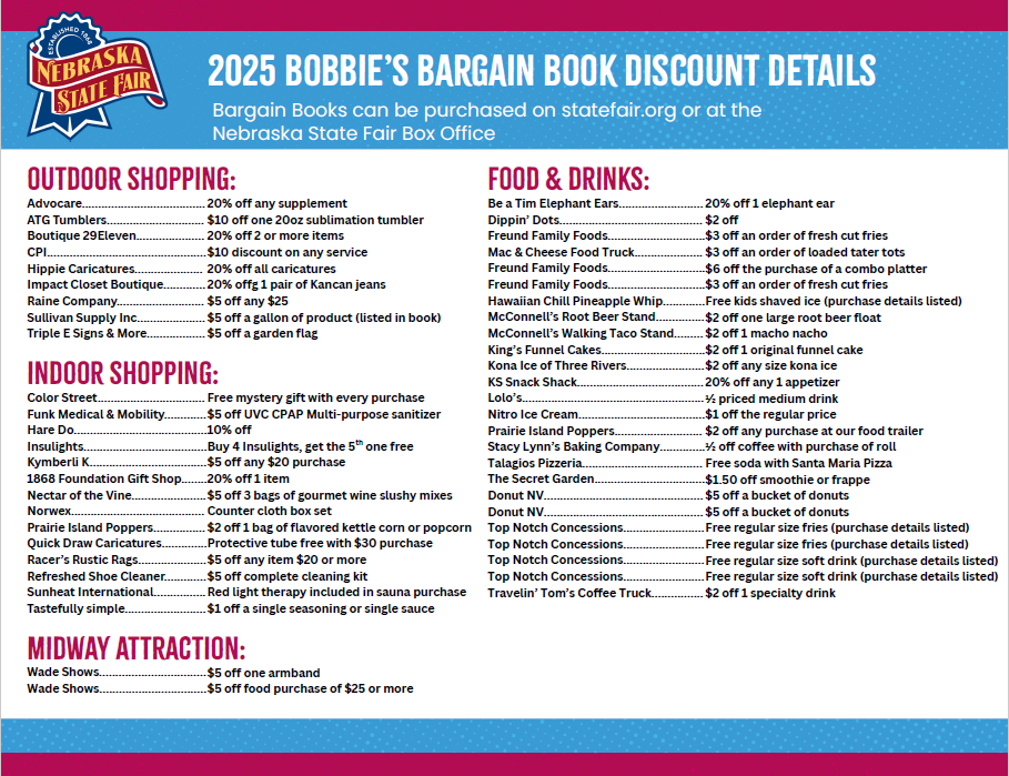 Bobbie's Bargain Book | Nebraska State Fair